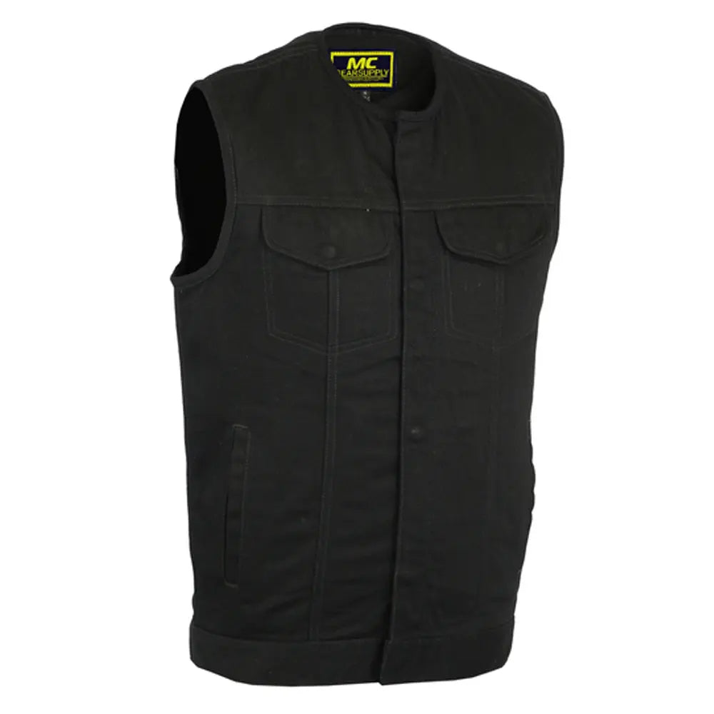 Concealed Snaps, Black Denim Material, Hidden Zipper | Mc Gear Supply ...