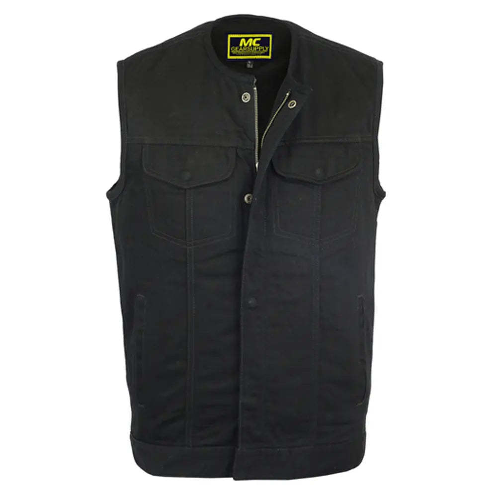 Concealed Snaps, Black Denim Material, Hidden Zipper | Mc Gear Supply ...